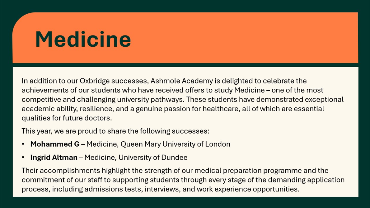 Ashmole Academy - Ashmole Sixth Form A Level 2025